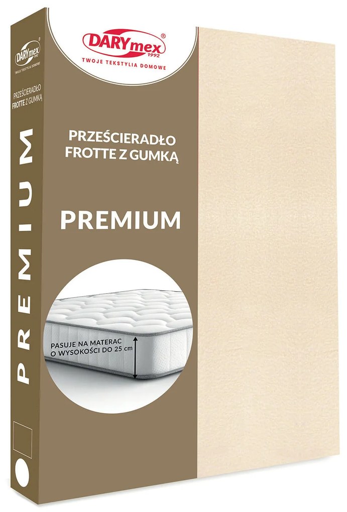 FROTÉ PROSTĚRADLO PREMIUM 180X200 CM SVĚTLEBÉŽOVÉ