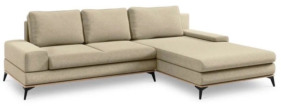 Béžová rozkládací rohová pohovka Windsor & Co Sofas Planet, pravý roh