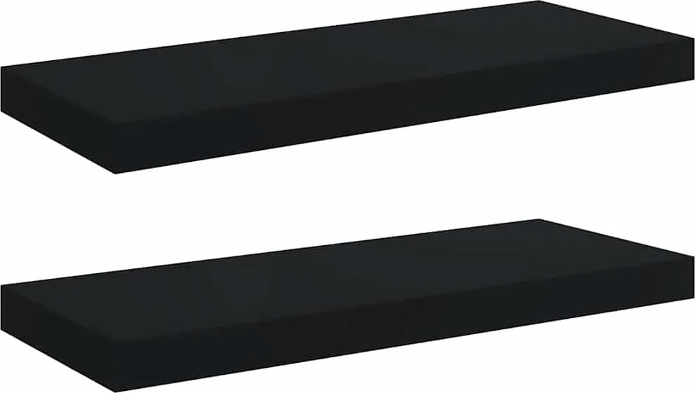 Plovoucí nástěnné police 2 ks černé 60 x 23,5 x 3,8 cm MDF 323833