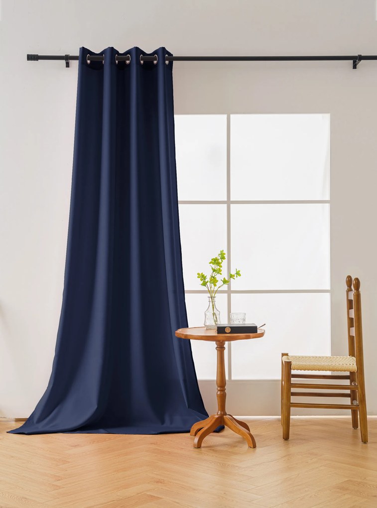 Závěs OXFORD LIGHT 140x250 cm, tmavě modrý Zavěšení: Kovové kroužky