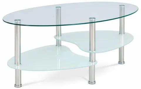 Konferenční stolek oválný skleněný / nerez GCT-301 MIL1