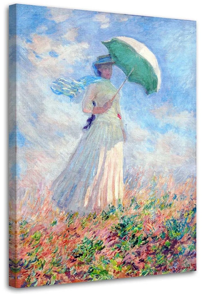 Gario Obraz na plátně Žena s deštníkem otočená doprava - Claude Monet, reprodukce Rozměry: 40 x 60 cm
