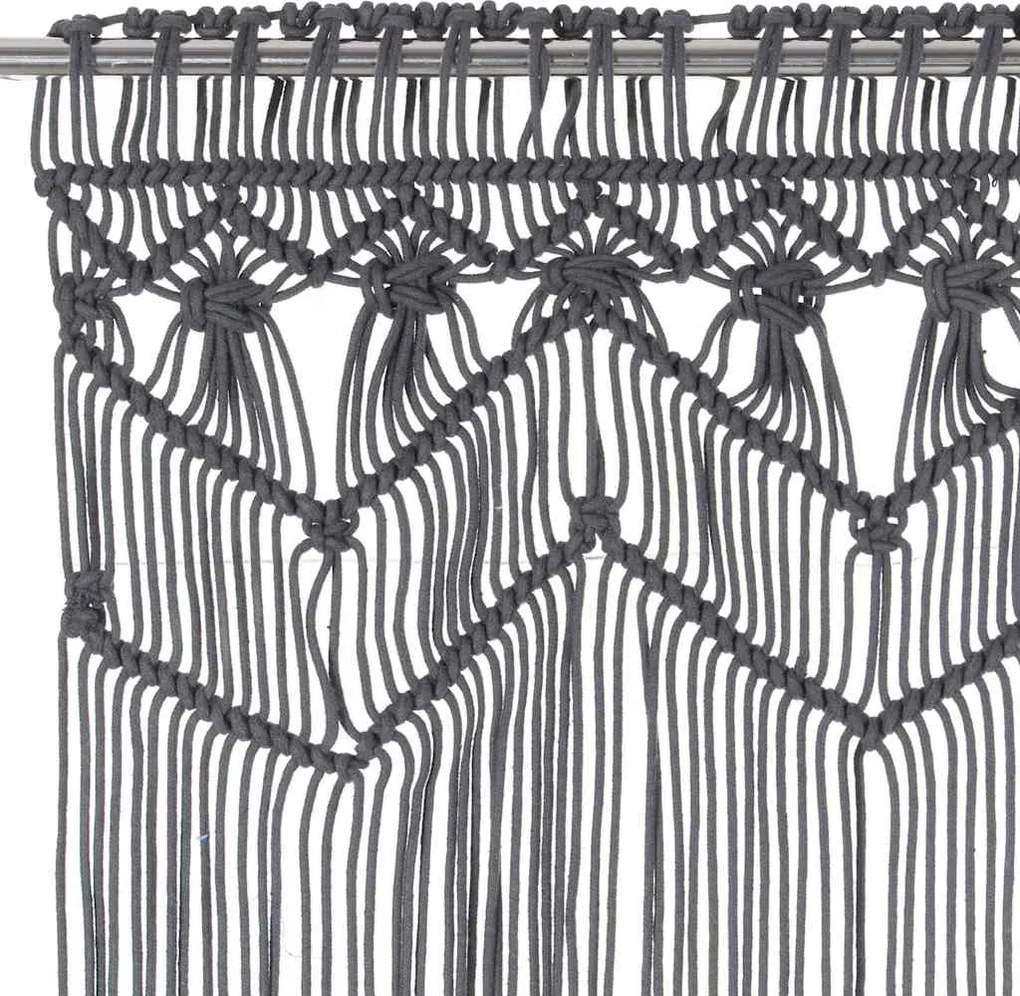 Macramé závěs antracitový 140 x 240 cm bavlna 323994