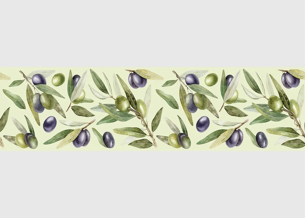 Samolepící bordura na zeď Olivová Ratolest Na Mentolově Zelené | 5 m x 13.8 cm | DWB8517