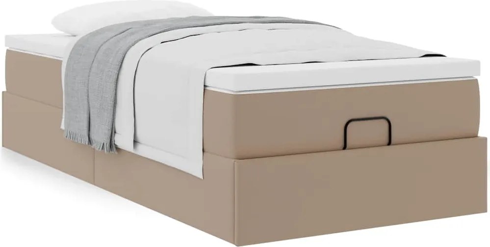 Osmanský rám postele s matrací cappuccino 90x200cm umělá kůže 3311020