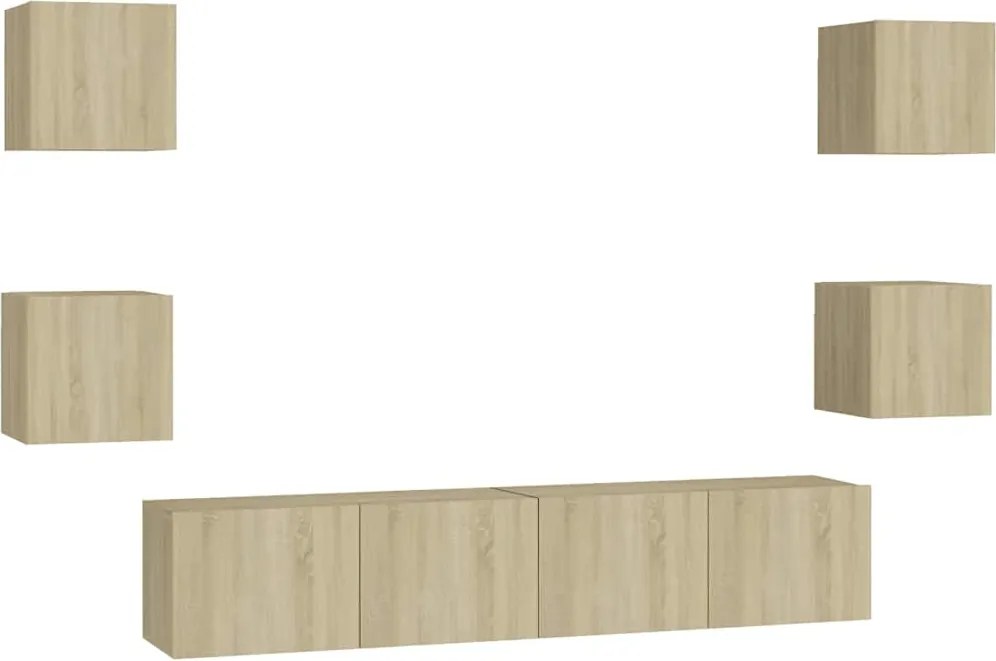 6dílný set TV skříněk dub sonoma kompozitní dřevo 3078977