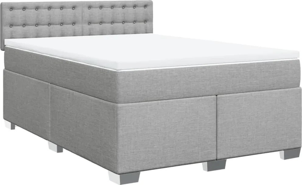 Box spring postel s matrací světle šedá 160 x 200 cm textil 3288253