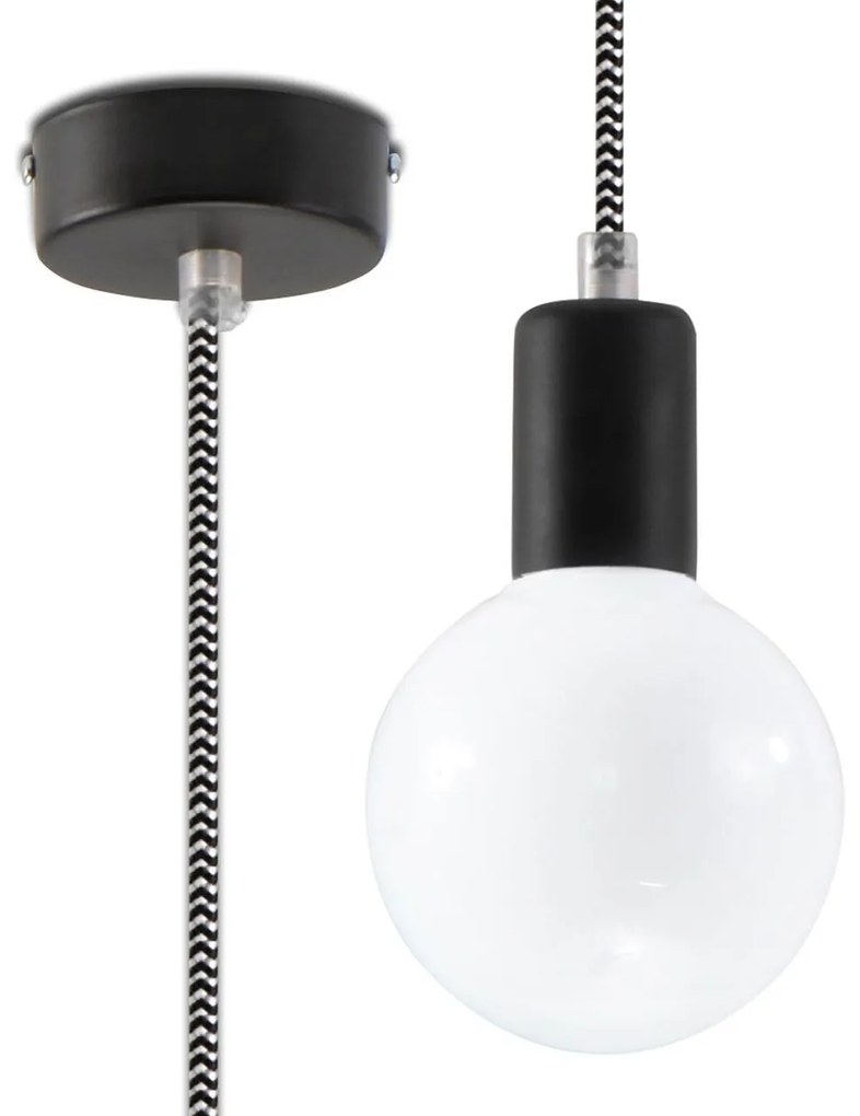 Závěsná žárovka EDISON, 1xE27, 60W, černobílá Sollux lighting EDISON SL.0157
