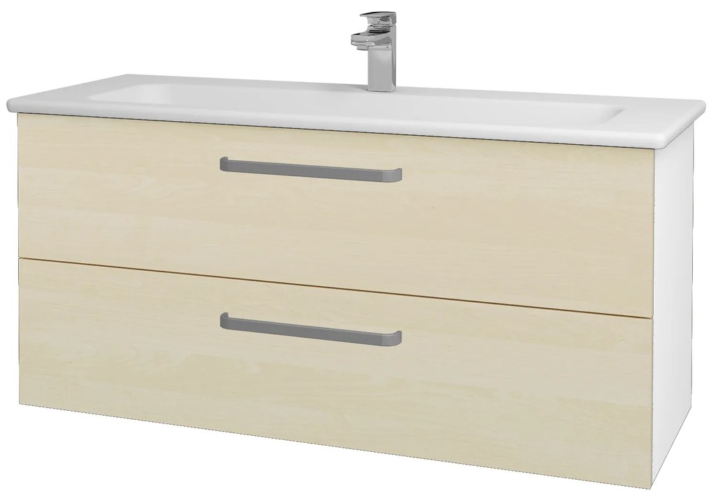 Dřevojas Koupelnová skříň GIO SZZ2 120 Varianta: N01 Bílá lesk / Úchytka T03 / L04 Béžová vysoký lesk