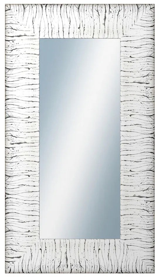 DANTIK - Zarámované zrcadlo - rozměr s rámem cca 50x90 cm z lišty SAUDEK bílá černé čáry (2512)
