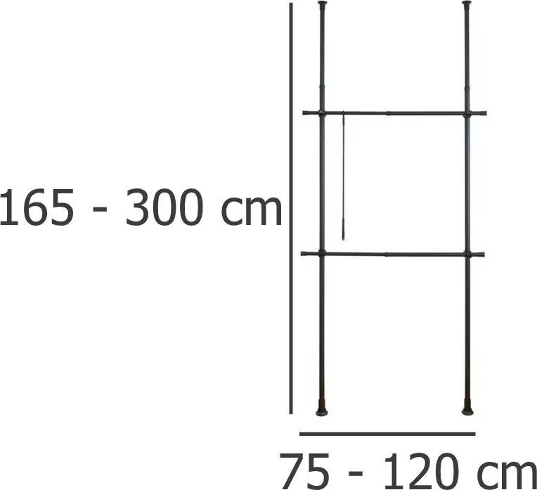 Teleskopický šatní systém HERKULES BASIC, černý, WENKO