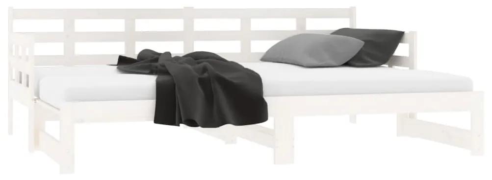 Výsuvná postel bílá masivní borovice 2x (80 x 200) cm