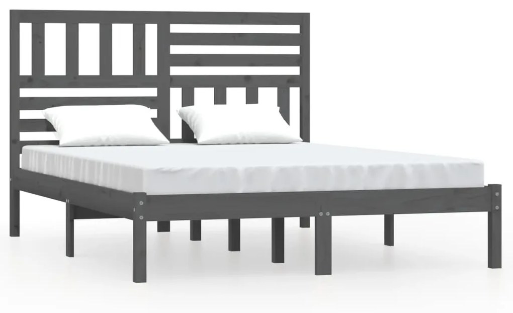 Rám postele šedý masivní borovice 140 x 190 cm,  3101005