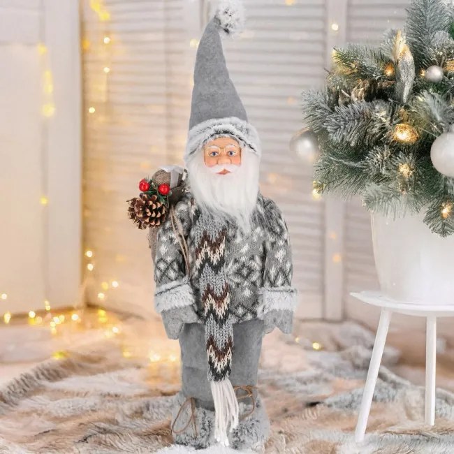 Vánoční dekorace Santa Claus s pytlem 50 cm