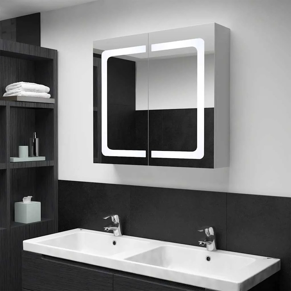 LED koupelnová skříňka se zrcadlem 80 x 12,2 x 68 cm 325545