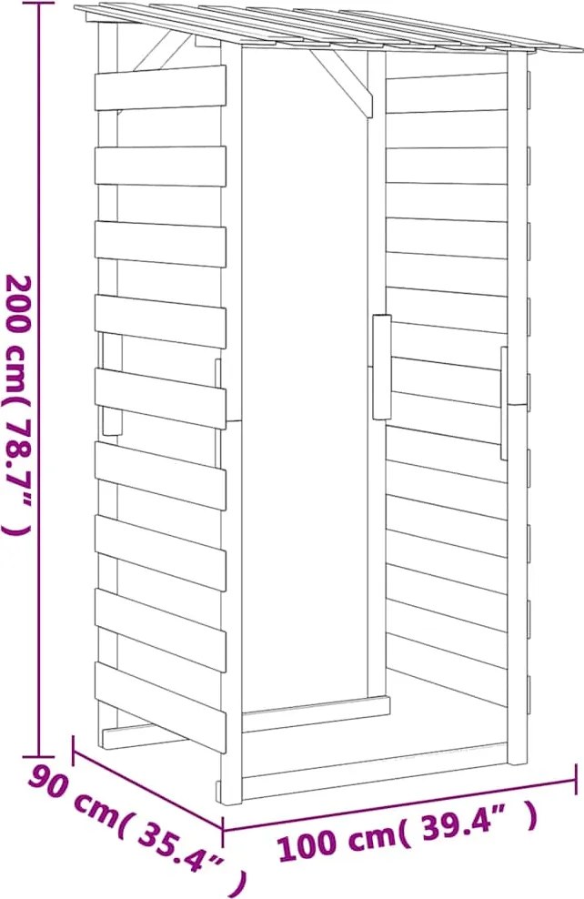 Pergola se střechou 100 x 90 x 200 cm impregnované borové dřevo 318380