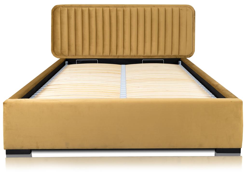 Čalouněná postel 140x200 cm Aria (žlutá). 1041780
