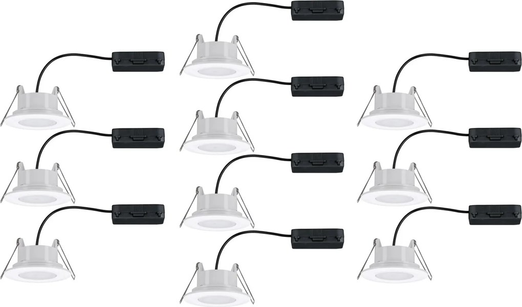 P 98197 LED vestavné svítidlo Calla 10ks sada IP65 kruhové 90mm 30° 10x5W 230V CCT bílá mat - PAULMANN