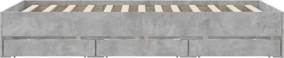 Rám postele se zásuvkami betonově šedý 135 x 190 cm kompozit 3207311