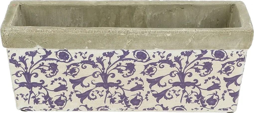 BETONOVÝ KVĚTINÁČ KELLY 15X39,5 CM BÍLÁ/MODRÁ