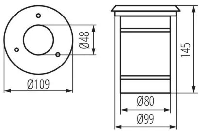 Nájezdové svítidlo Kanlux BERG DL-10O GU10-LED IP67 07172