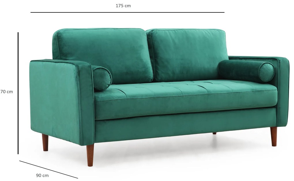 Hanah Home Dvoumístná pohovka ROME zelená 175 cm 560ARE1518