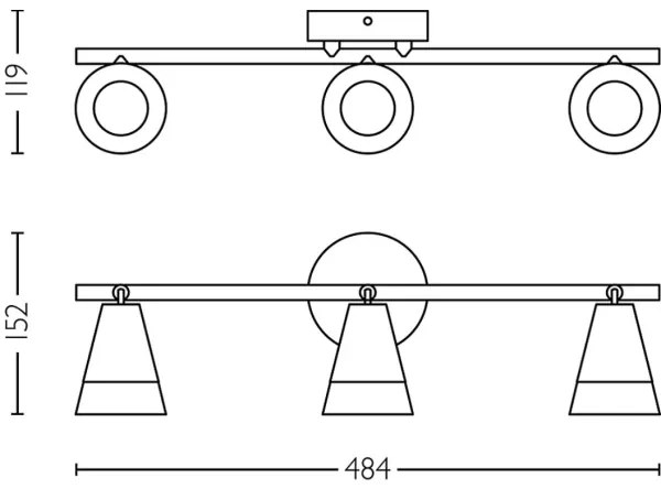 Philips - Bodové svítidlo CLEFT 3xGU10/5W/230V