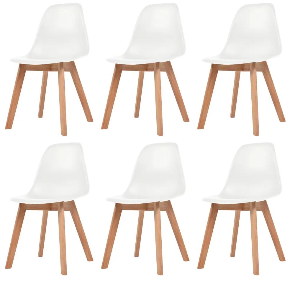 244773 vidaXL Jídelní židle 6 ks bílé plast