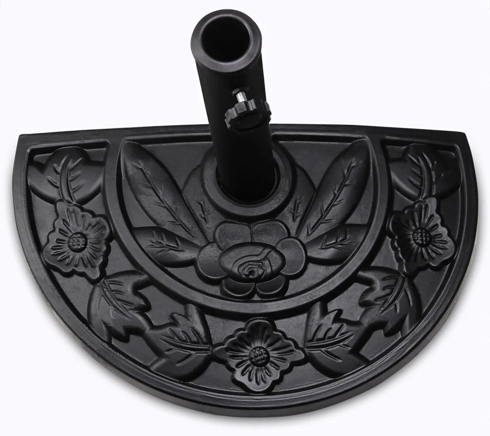 Půlkruhový stojan na slunečník, pro 38-48 mm, černý 104166
