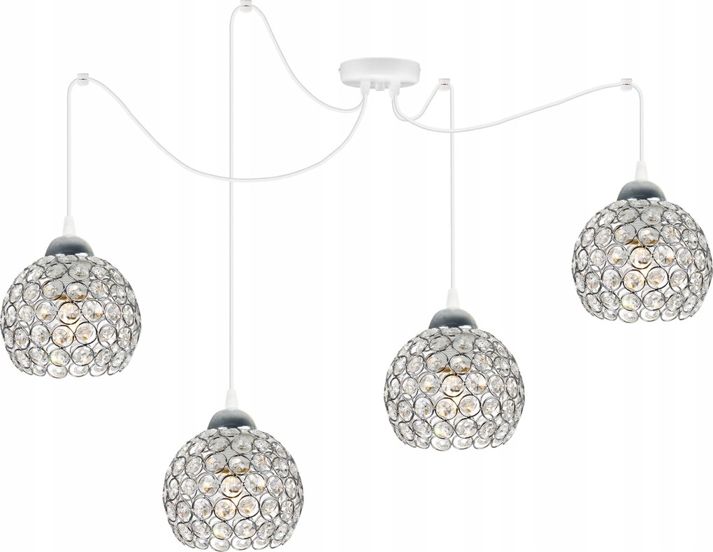 Závěsná Stropní Lampa Lustr Pavouk Křišťály Do Obývacího Pokoje Koupelny Glamour
