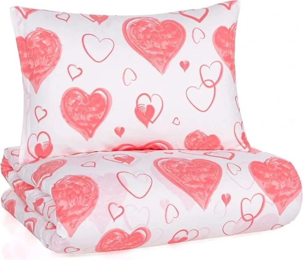 Bavlněné ložní povlečení Pink Love - rozbalené