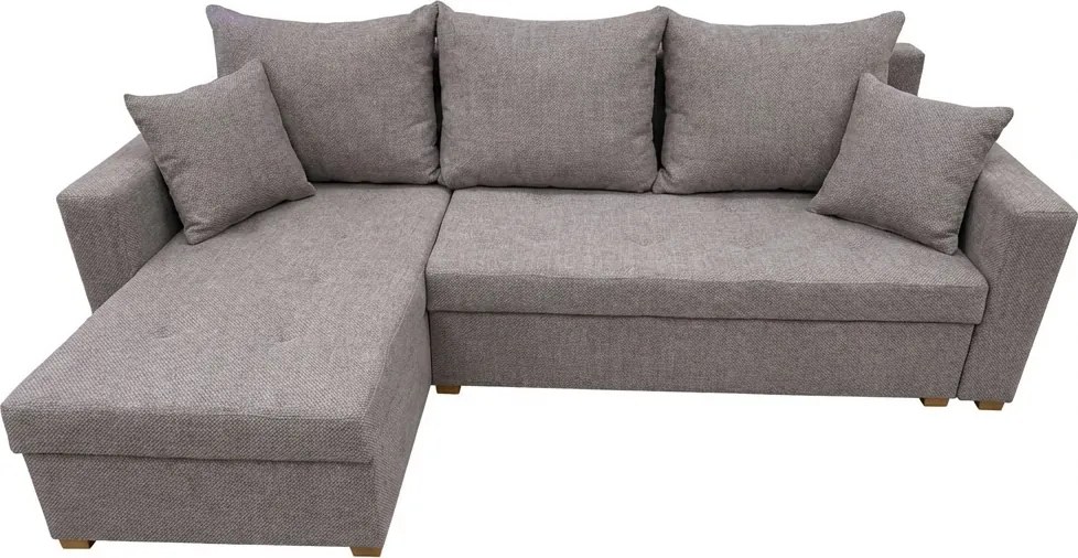 Rohová rozkládací sedací souprava do L LORENZA, 238 cm, s úložným prostorem Roh pohovky: Levý roh, Barva látky Sawana: Krémová (Sawana 01)