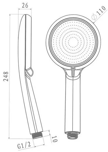 EBS Ruční sprcha 11 cm s jemným proudem, 1jet, chrom S_RS22JEM