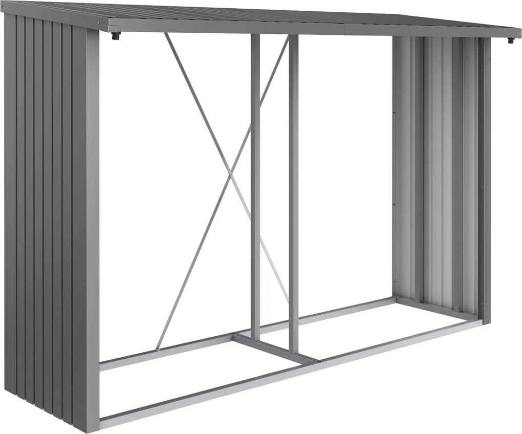 Biohort Stojan na dřevo WoodStock 300 křemenově šedý, 300,7 x 102 x 199 cm