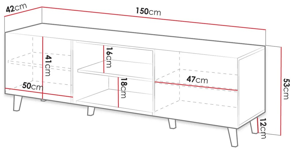 Stylový televizní stolek HAER 1 - antracitový