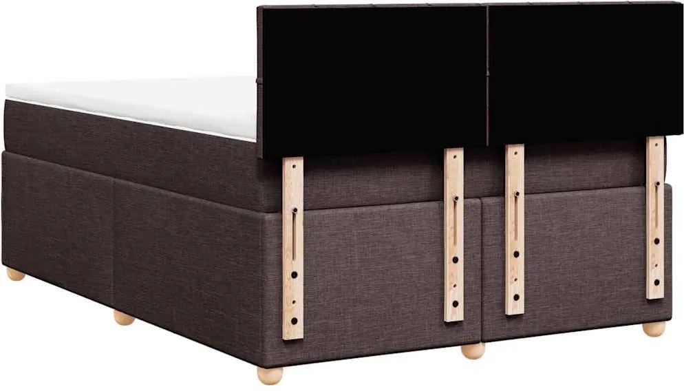 Box spring postel s matrací tmavě hnědá 140x190 cm textil 3286678