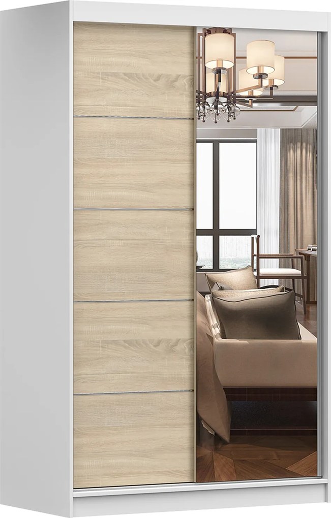 IDZ Šatní skříň NEOMI 05, 120 cm Barva dřeva: Sonoma + Bílá