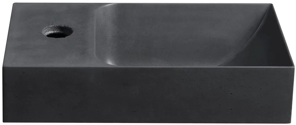 Sapho Sapho, PICCOLINO betonové umyvadlo 30,8x17cm, baterie vlevo, antracit, PK30016