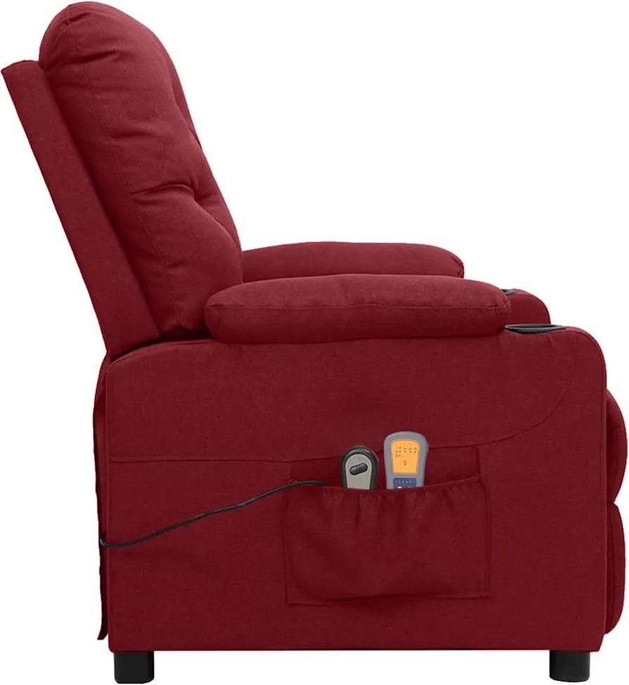 Elektrické masážní křeslo vínové textil 3098854