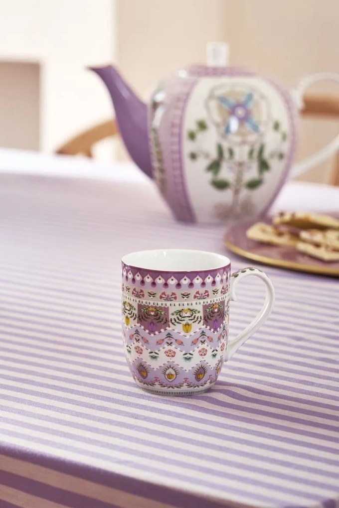 Pip Studio Lily & Lotus hrnek 180ml, lila (Porcelánový hrnek)