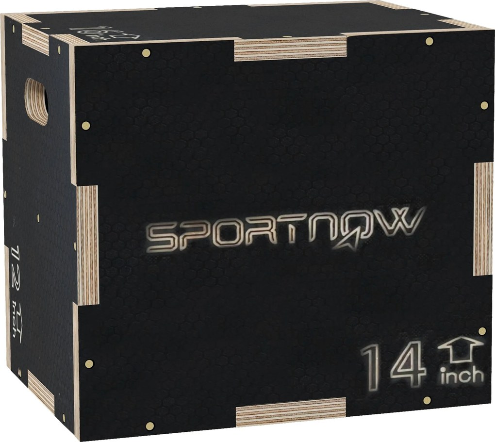 SPORTNOW Plyo box/jump box, robustní, 40,5 x 35,5 x 30,5 cm, černý, rukojeť 10x3,5 cm, do 120 kg