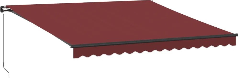 Ručně zatahovací markýza s LED světly burgundská 400 x 350 cm 3214999