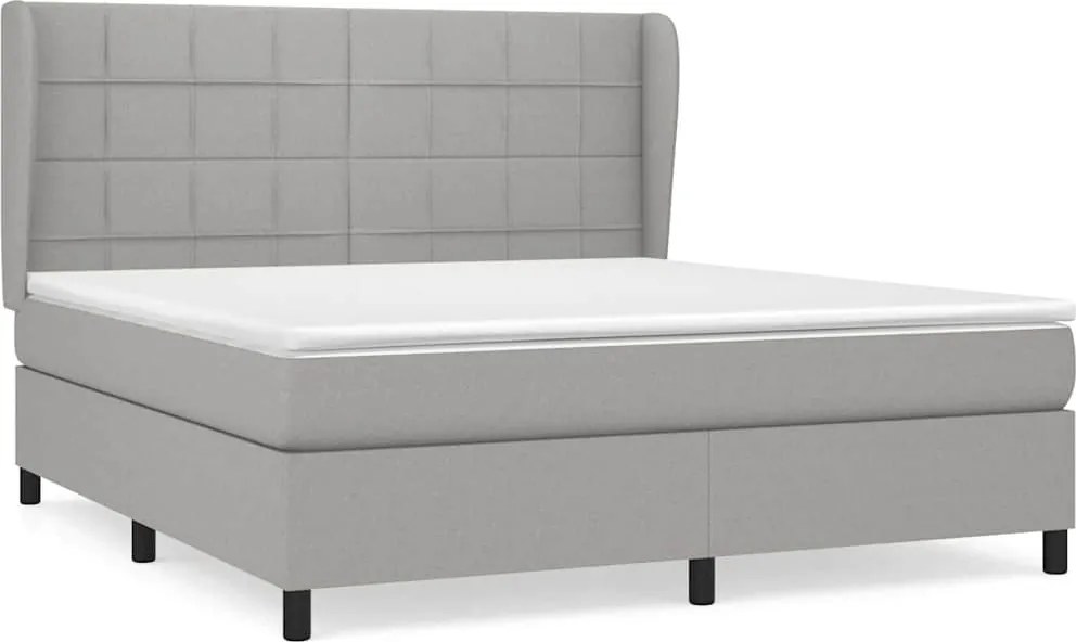 Box spring postel s matrací světle šedá 160 x 200 cm textil 3127973
