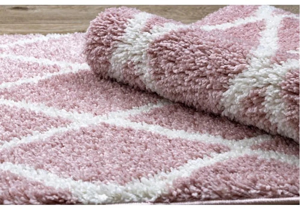Kusový koberec Shaggy Ariso růžový atyp 60x250cm