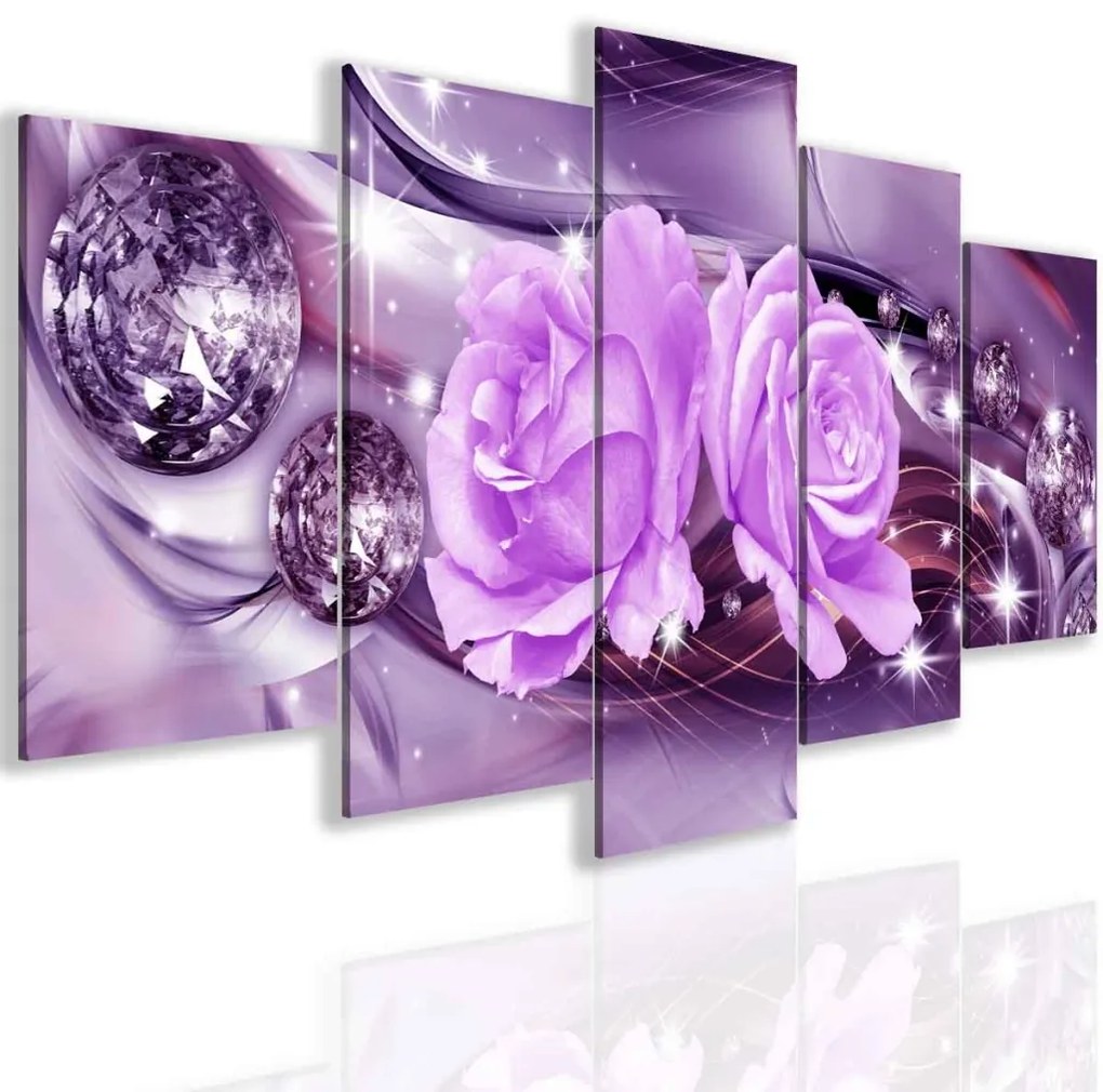 Obraz abstraktní růže fialová (100x50 cm) - InSmile ®