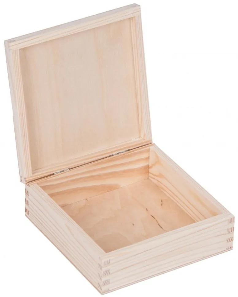 FK Dřevěná krabička - 14x14x5 cm, Přírodní
