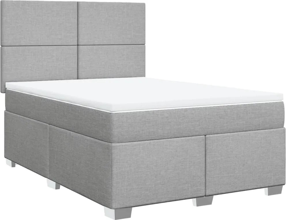 Box spring postel s matrací světle šedá 140 x 190 cm textil 3292776