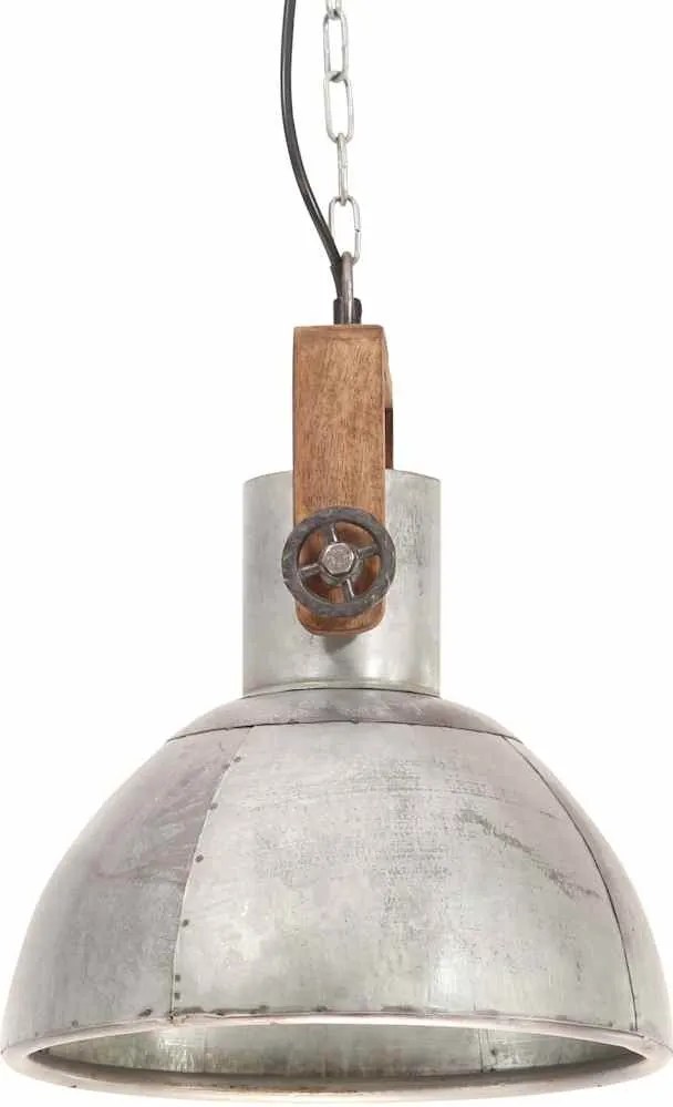 Industriální závěsné svítidlo 25 W stříbrné kulaté 30 cm E27 320530