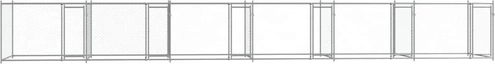 Klec pro psy s dvířky šedá 12 x 2 x 1,5 m pozinkovaná ocel 3209577