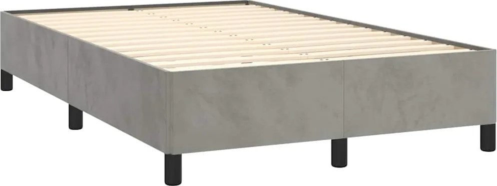 Box spring postel s matrací a LED světle šedá 120x190 cm samet 3270323